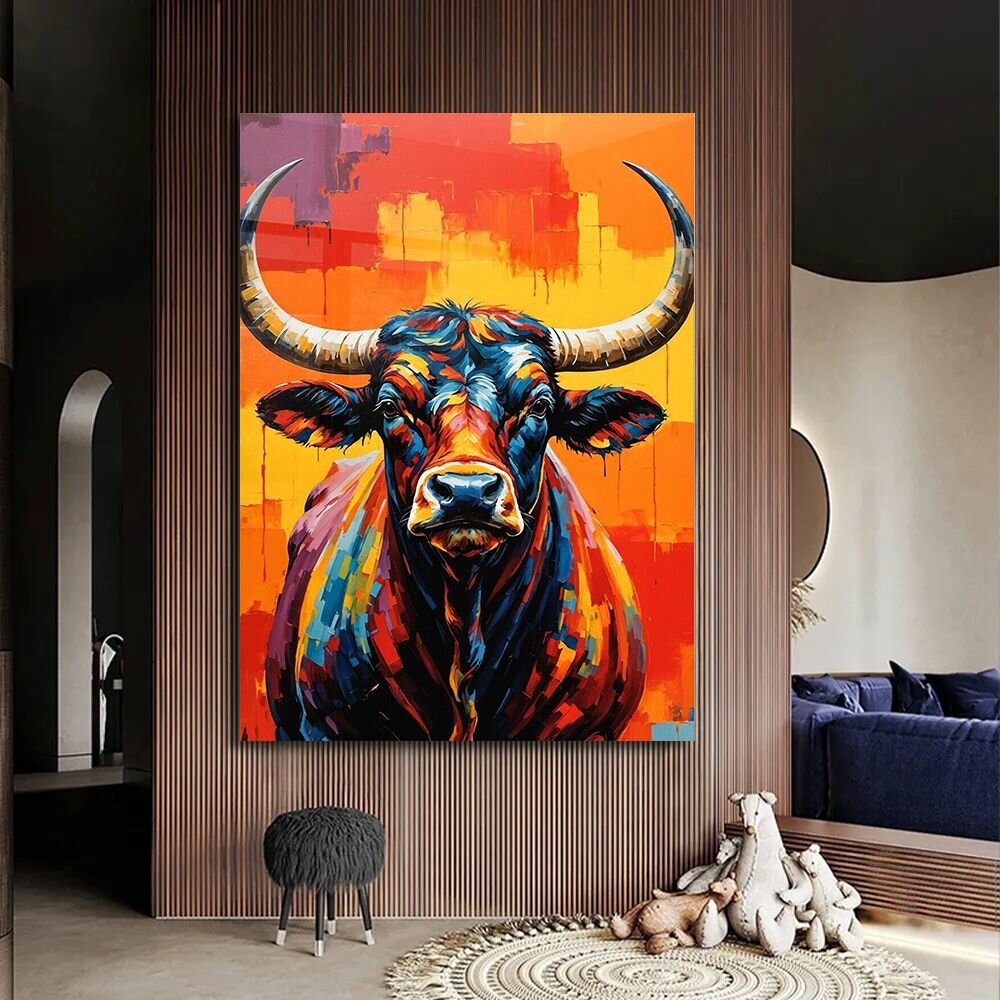 Картина с быком, 20х30 см.