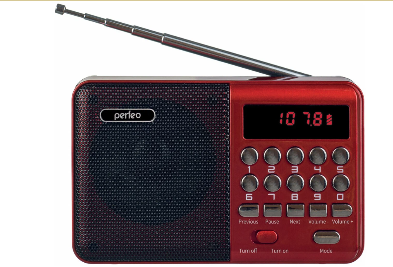Радиоприемник PERFEO (PF-A4871) PALM - красный