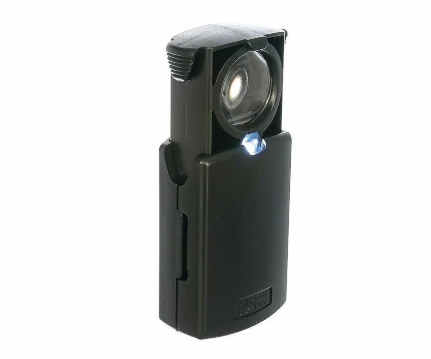 Лупа Сибирский Следопыт PF-SM-03L, с подсветкой, 30-кратное увеличение, черная