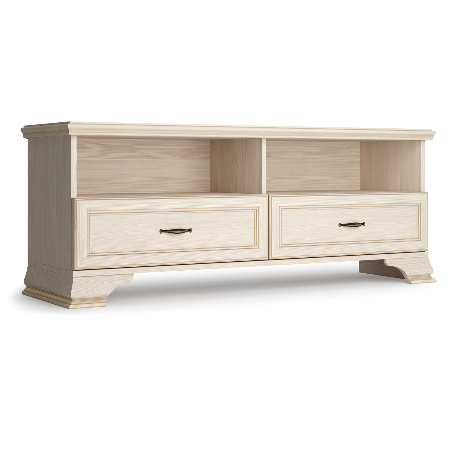 Тумба под телевизор с ящиками 130.4х38.4х51.3 бежевая Кураж Сиена