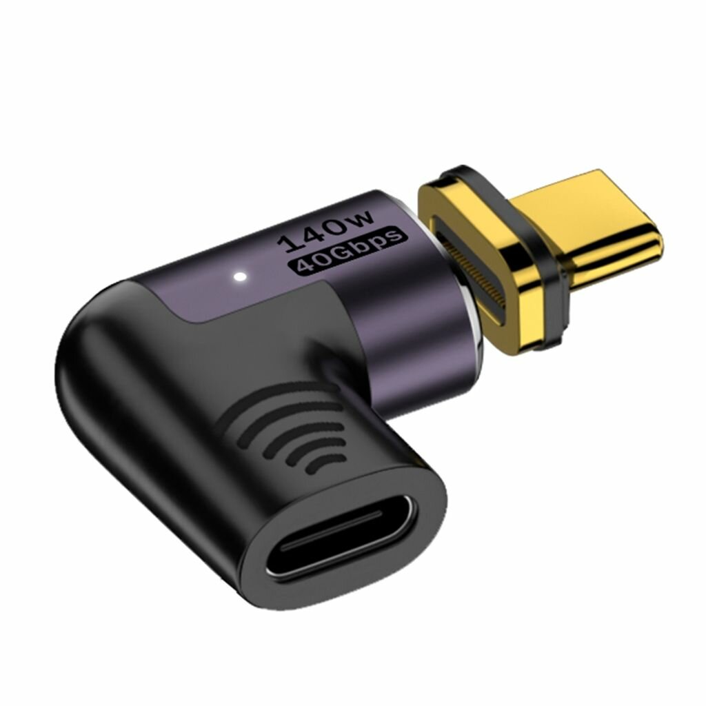 Магнитный Адаптер USB-C Зарядное Устройство Type-C M/F Конвертер PD мощностью 140 Вт, Зарядка 40 Гбит/с, Передача данных 8K60Hz для Видеоустройств TypeC