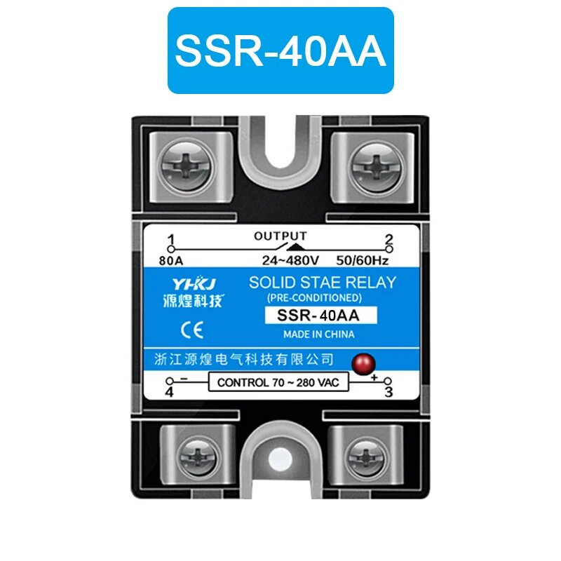 Твердотельное реле SSR-40AA 24-480V 50/60Hz