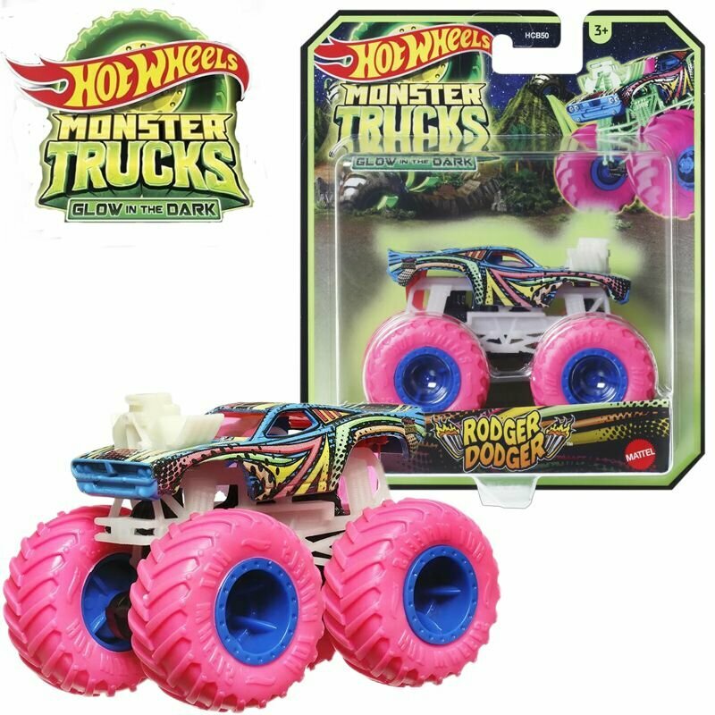 Машинка Mattel Hot Wheels Monster Trucks (Монстр трак)Glow in the Dark Rodger Dodger