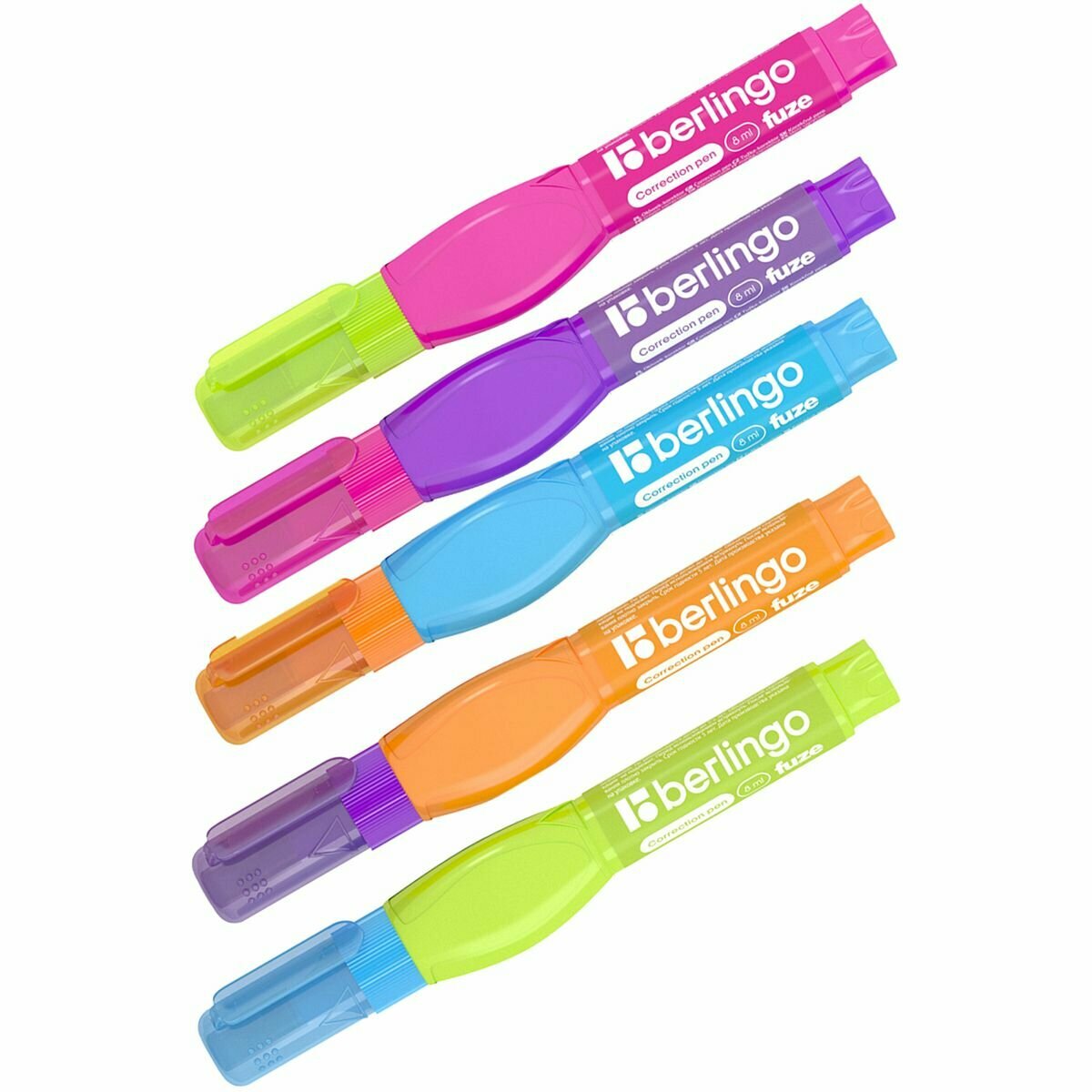 20 шт. Корректирующий карандаш Berlingo "Fuze", 08мл, металлический наконечник