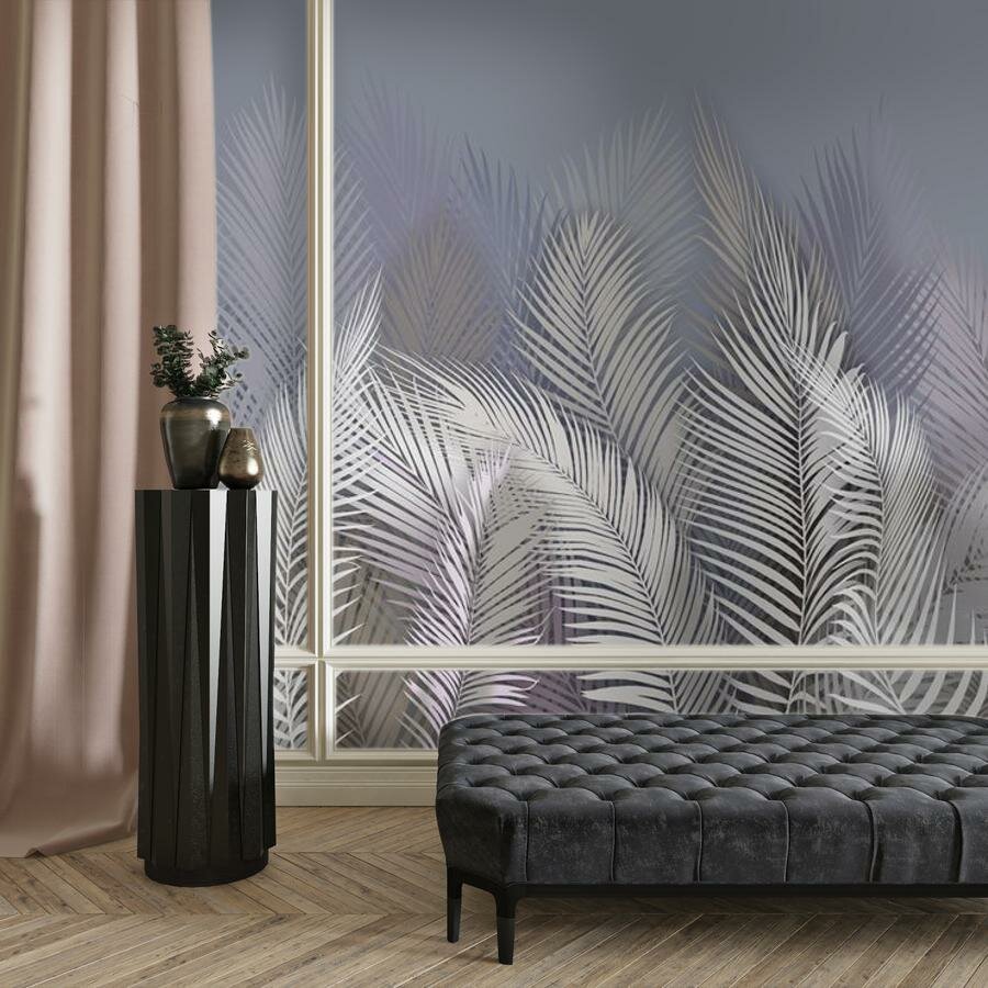 Фотообои Пальмовые ветви 13-220-XXL-Флок 270 x 600 см (ВхШ) Бесшовные, флизелиновые, влагостойкие обои MasterFresok