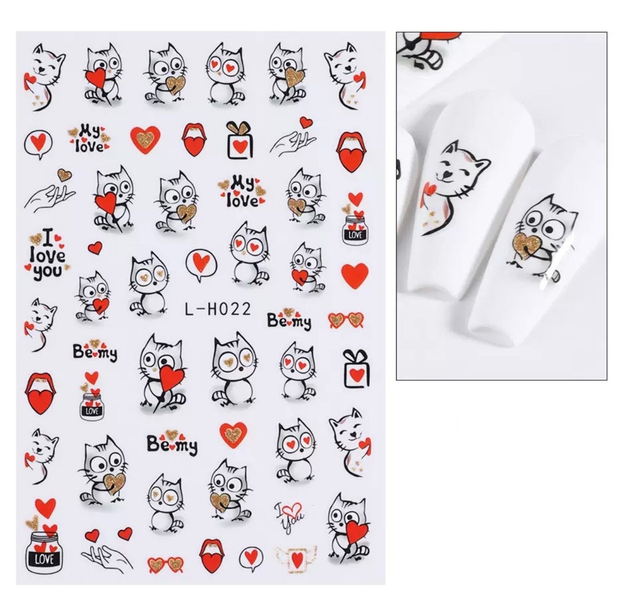 Наклейки для ногтей Котенок