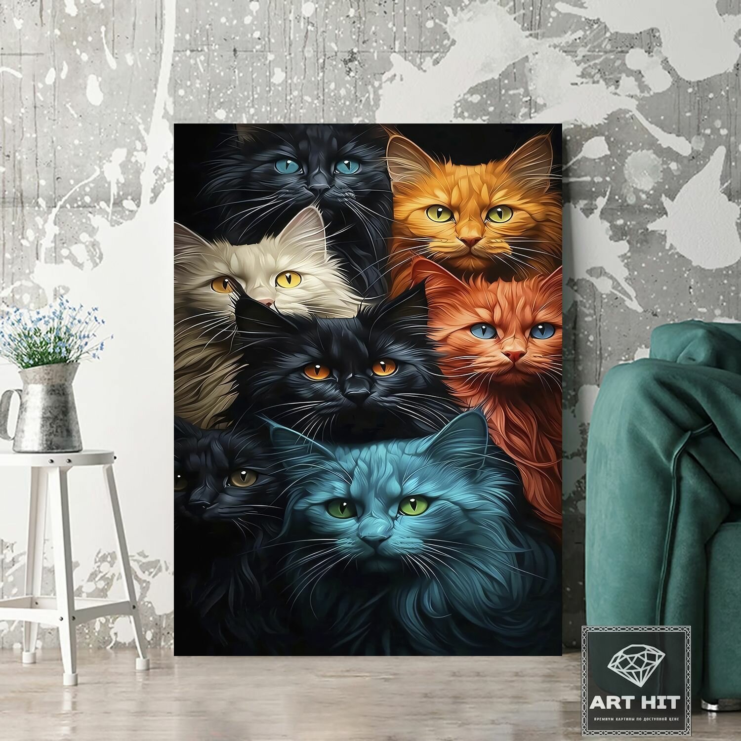 Картина коты, 50х70 см.