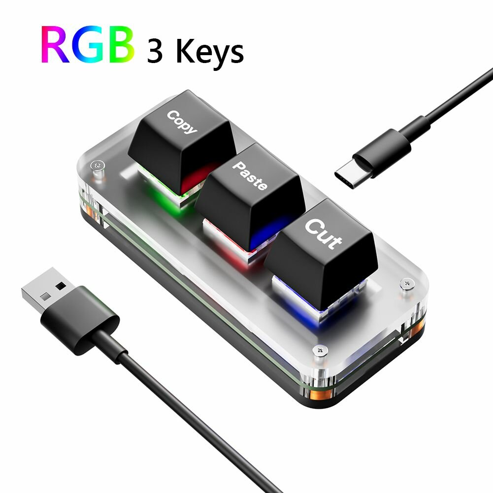 Мини-клавиатура 3-клавишная игровая механическая клавиатура USB Type-C