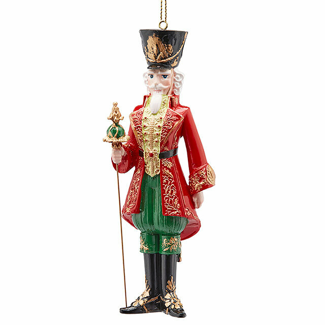 Елочная игрушка Щелкунчик в красном сюртуке - Prince Theodore Christmas 17 см, подвеска, EDG, 685323-74