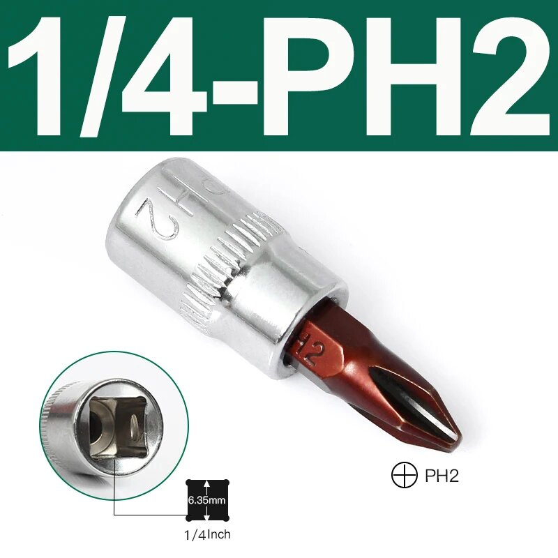 Насадки Torx Riesba 1/4 дюйма T8 T10 T15 T20 T25 T27 T30 T40 T45 T50 PH1 PZ1 H5 H6 H8 PH2