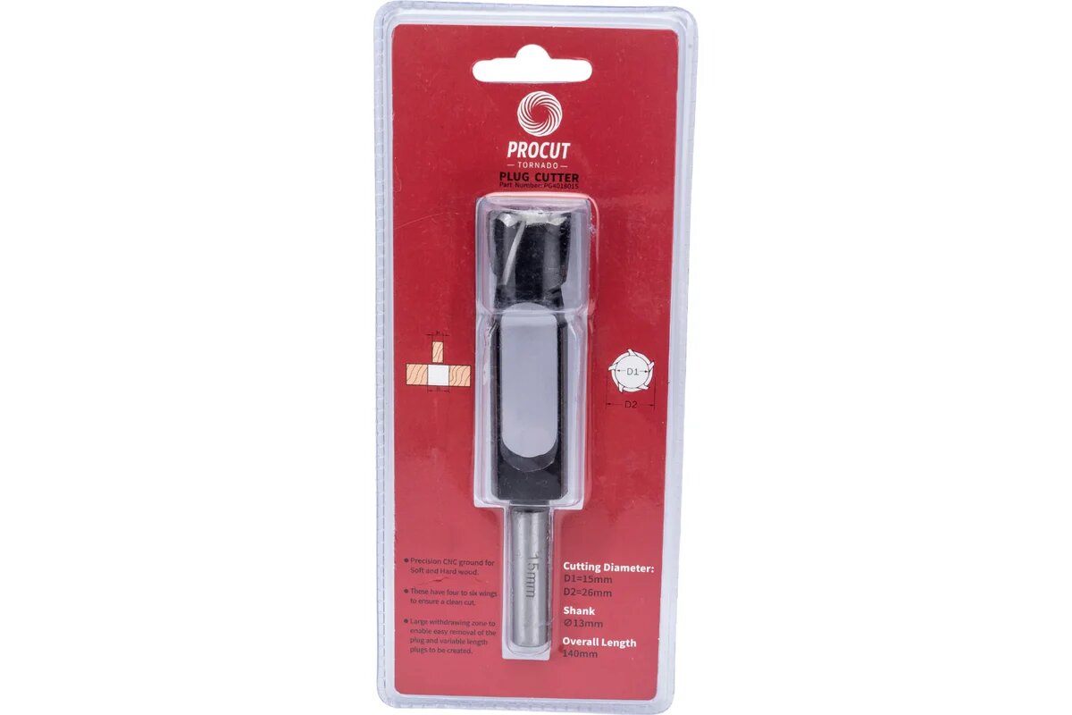 PROCUT Сверло-пробочник 15x140 Z=4 S=13 RH PG4018015