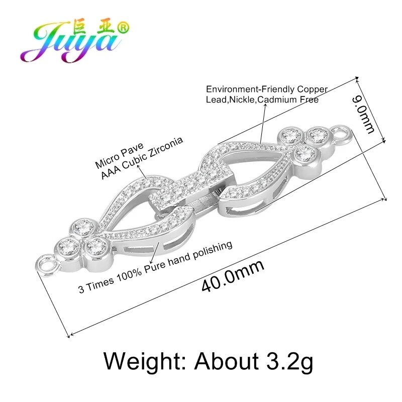 Juya Замок для бижутерии, White Gold, 40.0mm, 3.2g