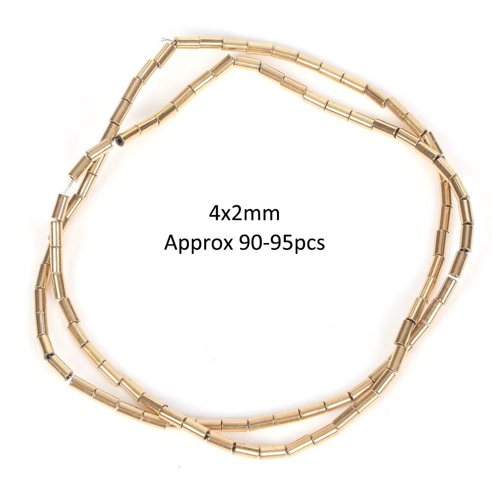 Золотые бусины из гематита Vidasny Long Tube 1