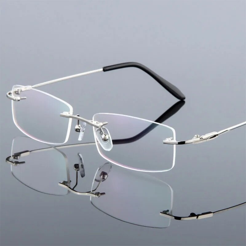 Анти-синий свет, титановый сплав, безрамные квадратные очки для близорукости, женские и мужские очки без оправы по рецепту 0-0,5 -0,75 до -6,0
