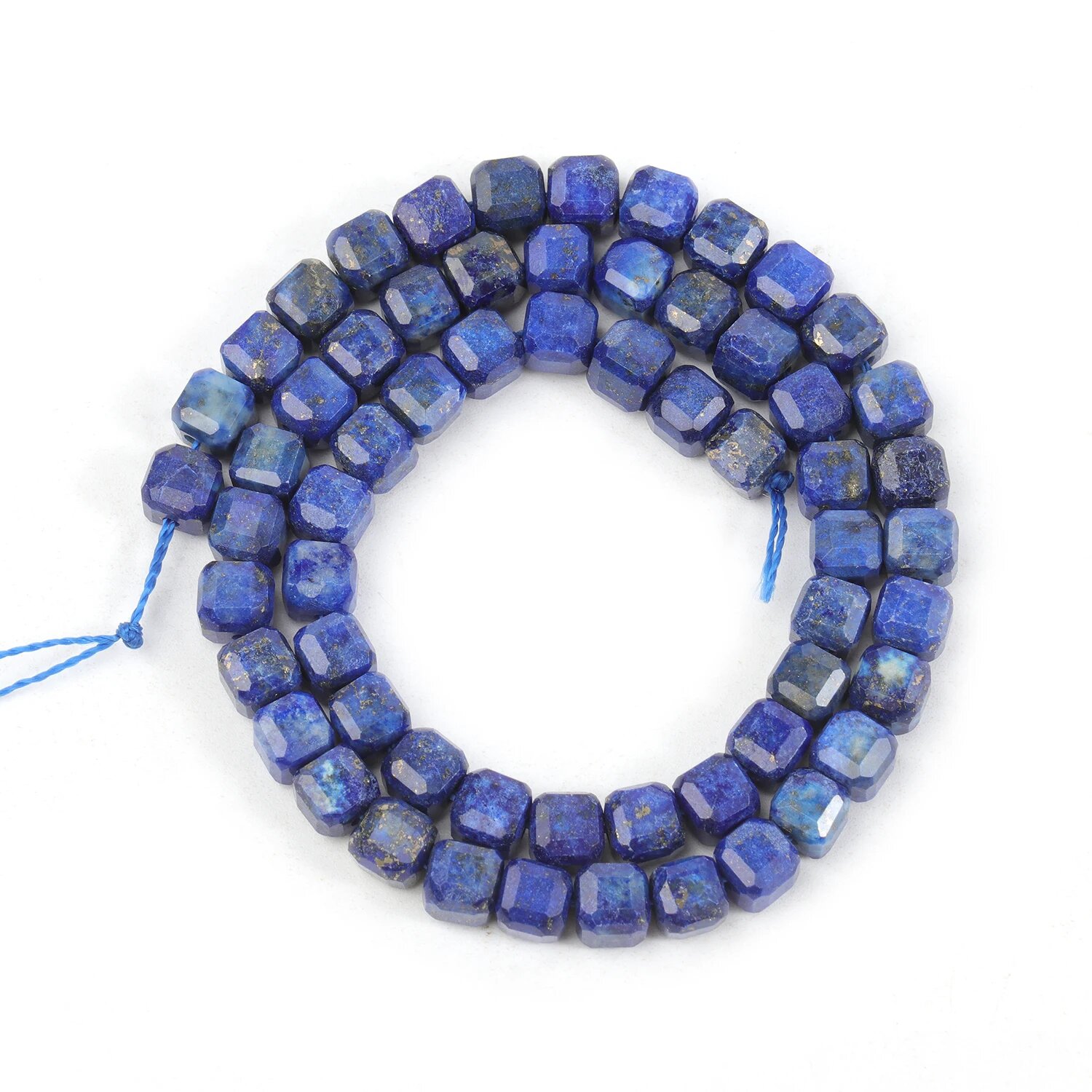 Кубические бусины AOHAYOOMQ из натурального камня 5 мм Темно-синий, Lapis Lazuli