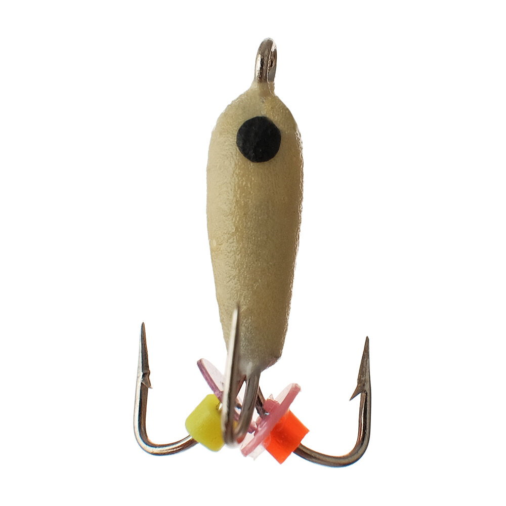 Мормышка Вид крюка Expert Pro "Чертик" с фосфором (Бежевый), 0.8 г, d=3 мм