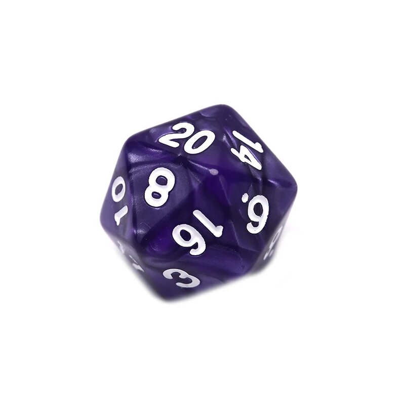 Двухсторонние кубики D20 из акрила Фиолетовый, WP