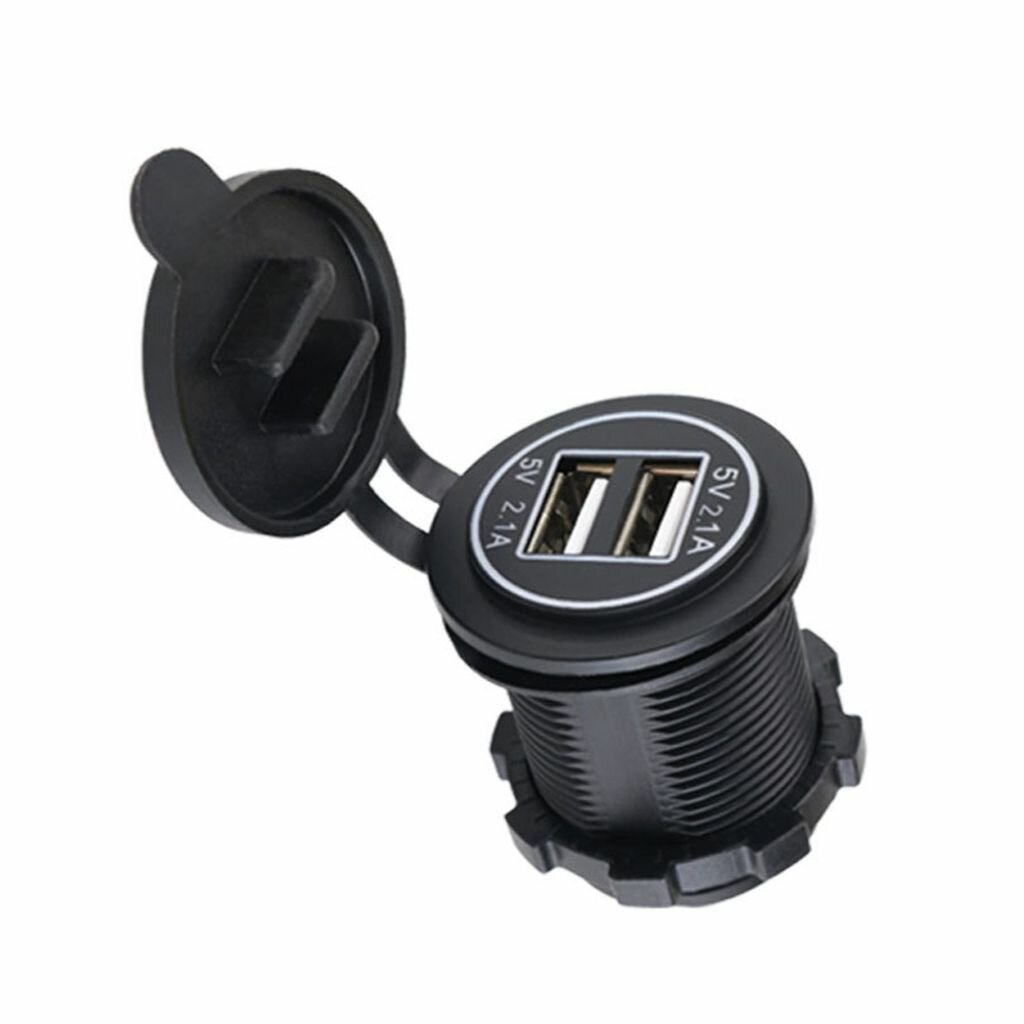 Автомобиль, мотоцикл, фургон, автомобильное зарядное устройство для мобильного телефона с двумя USB-разъемами, быстрая зарядка 4.2A-белый