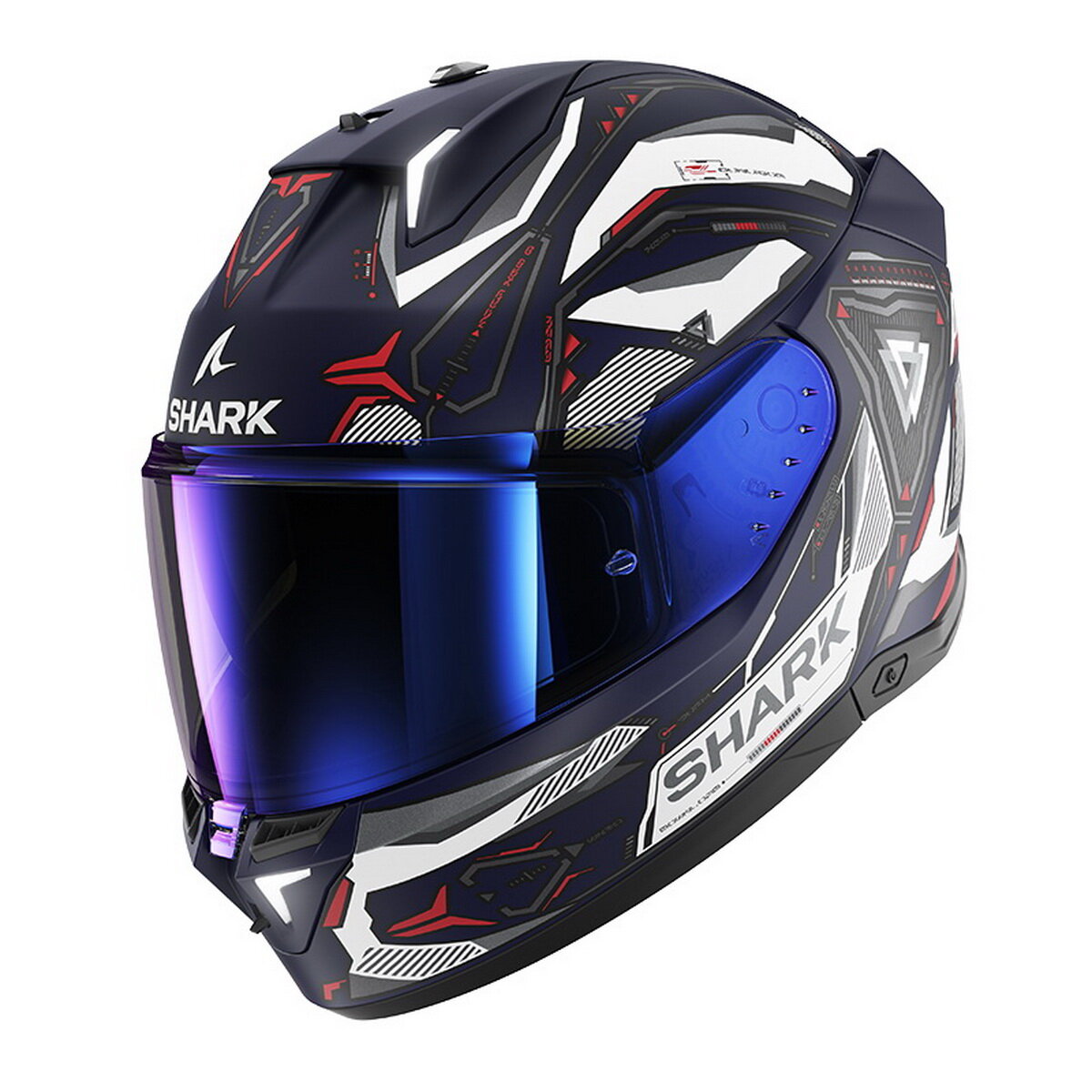 SHARK Мотошлем SKWAL i3 LINIK MAT, цвет Синий/Белый/Красный, Размер 2XL