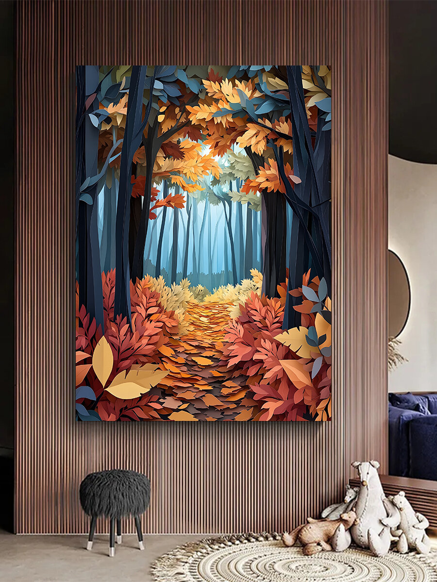 Пейзаж / природа, картина 3д / объемная, постер на холсте, 20х30 см, киригами