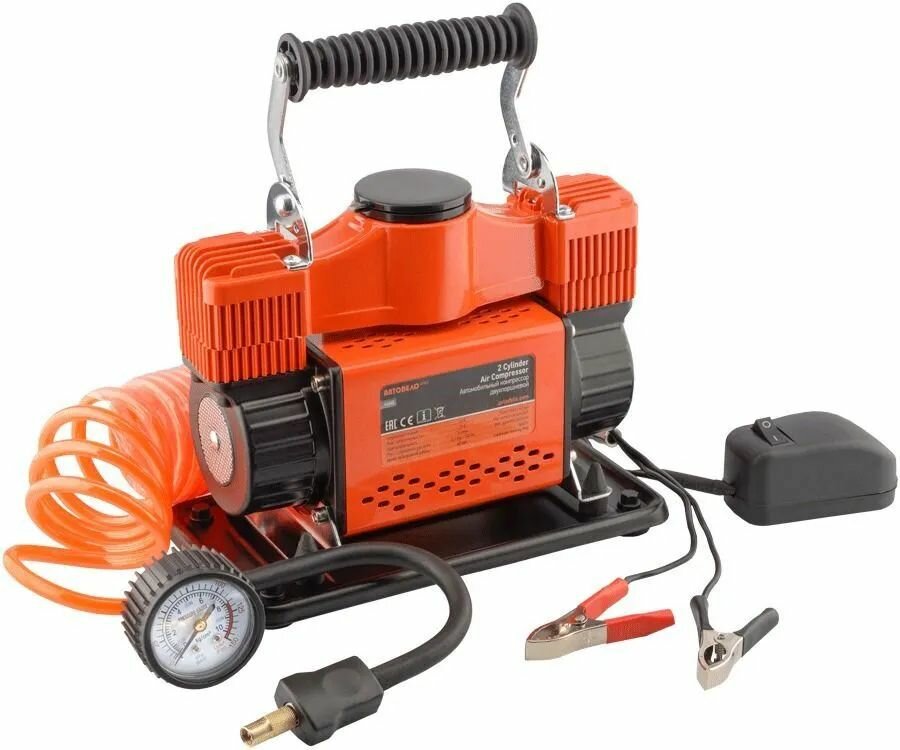 Компрессор автодело автомобильный PRO (75л/мин,12В/180Вт,1цил,10бар) 2кг сумка