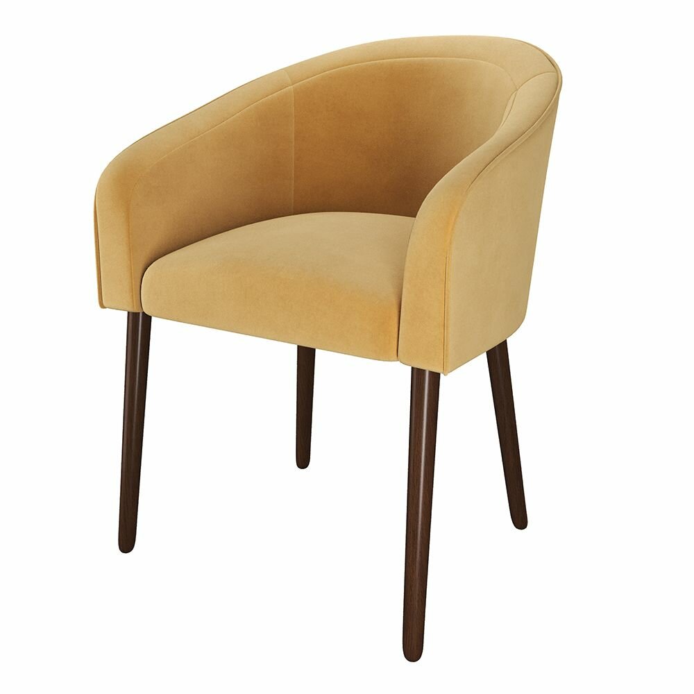 Стул-кресло мягкий ANGELICA, темный орех горчичный MUCHIO 05