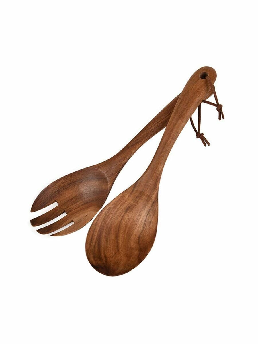 2 шт. ложка-вилка для салата 18/8 деревянные кухонные столовые приборы