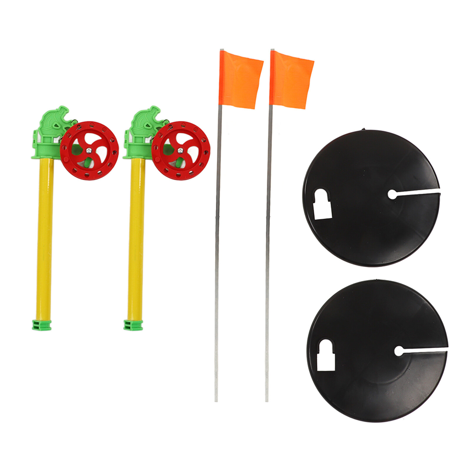 Плавающий флаг для зимней рыбалки с крючком и леской, 2 шт. зимняя платформа для рыбалки на открытом воздухе для снежного поля, портативный комплект для зимней рыбалки с флагом и леской