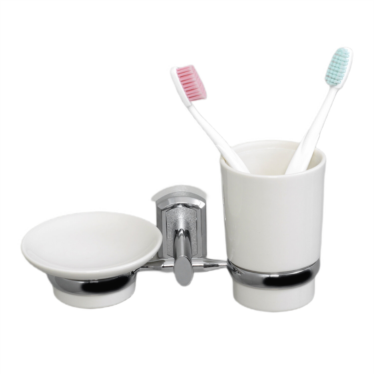 Стакан и мыльница WasserKRAFT (K-28126) с держателем, покрытие хромоникелевое