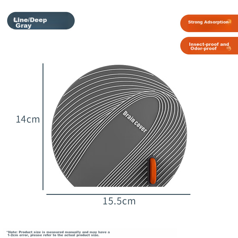 Jiebishi Floor Drain Cover, Sewer Anti-Odor Device, Bathroom Toilet Silicone Drain Mat, Kitchen Sealing Plug, Single Pack