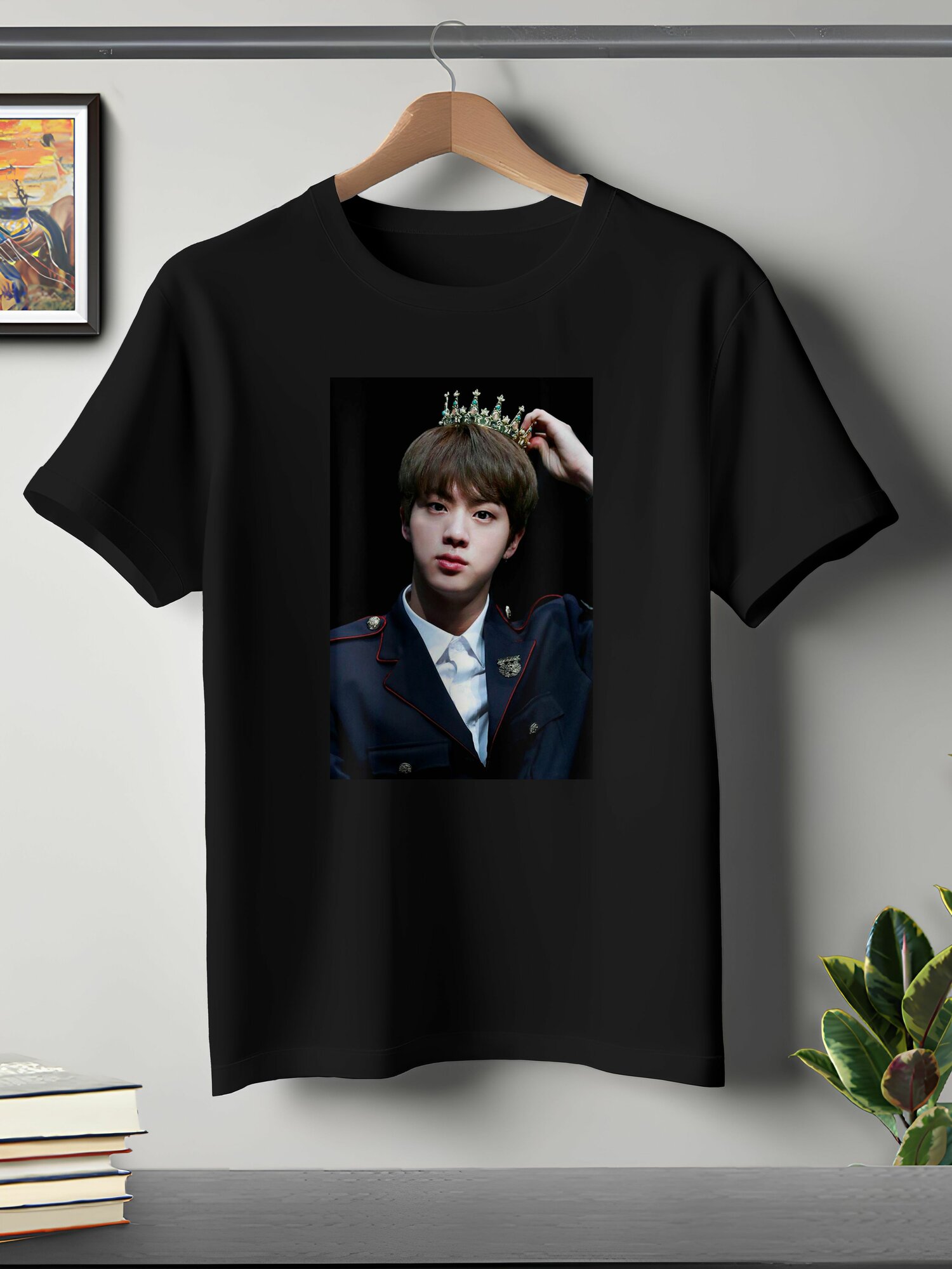 Футболка ONEQ унисекс 46-48 (M) размер с принтом BTS, черная