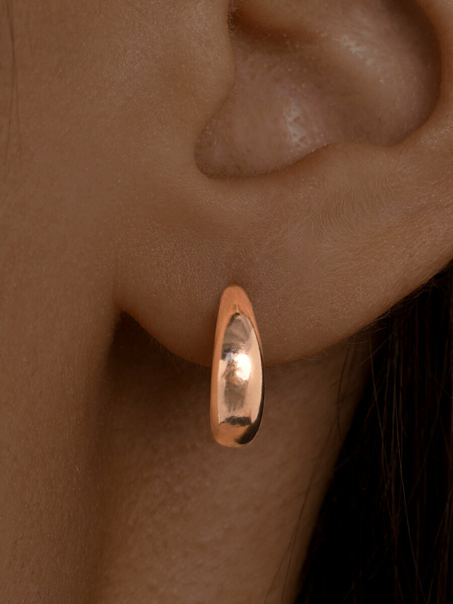 Серьги, серебро, 925 проба, золочение