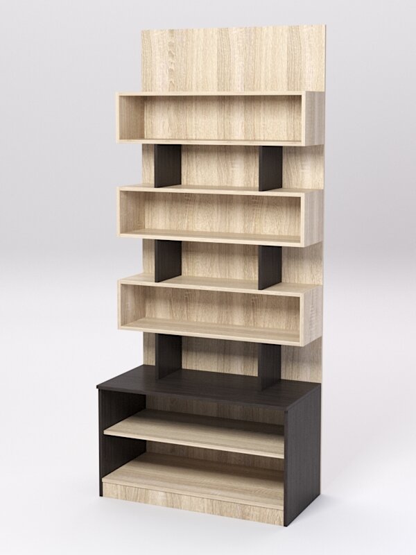 Стеллаж "каскад" №3 для обуви, Дуб Венге и Дуб Сонома. Производитель товара - компания Westcom.