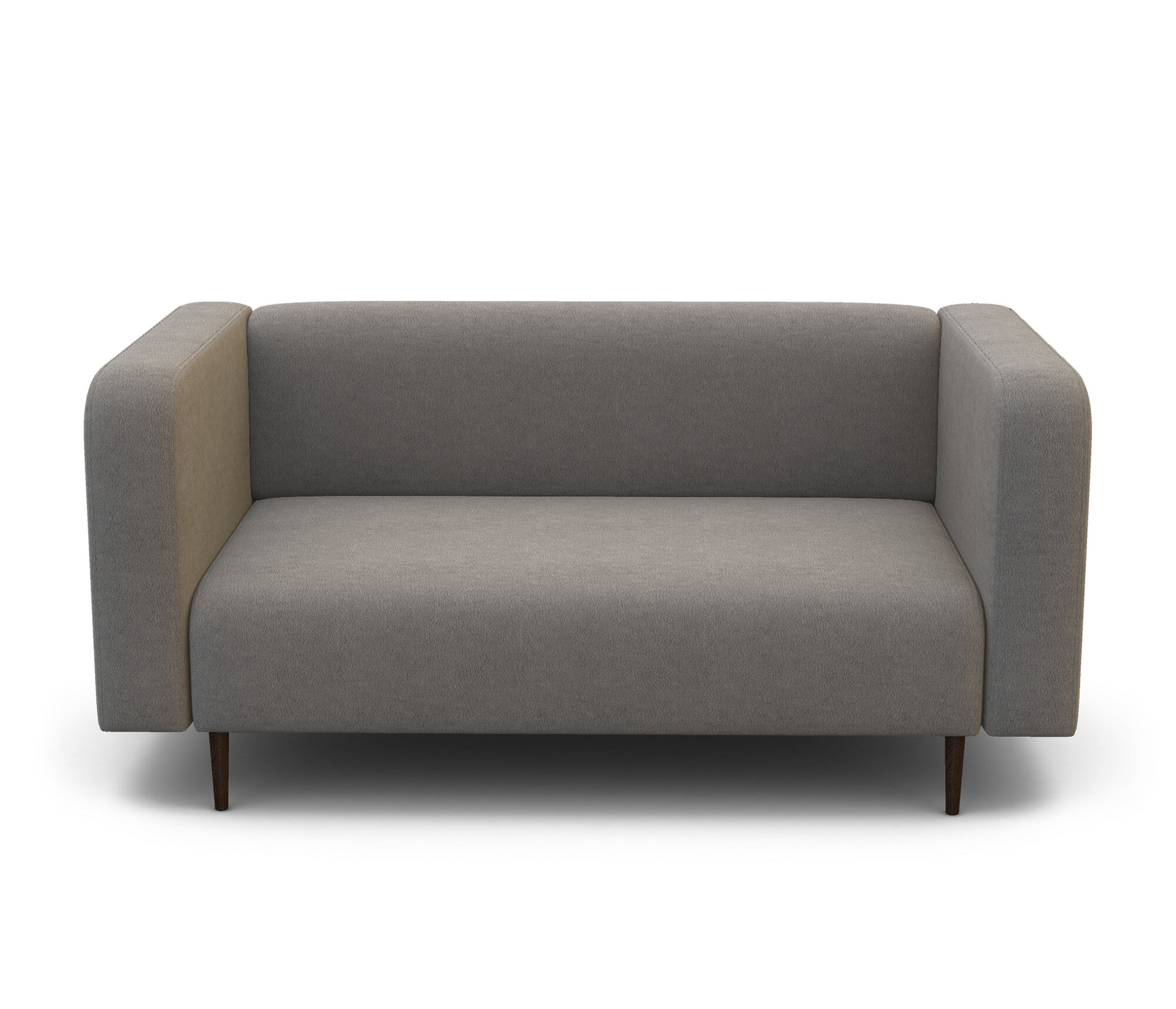 Диван офисный Акцент, прямой, с подлокотниками, с ножками, велюр, цвет серый