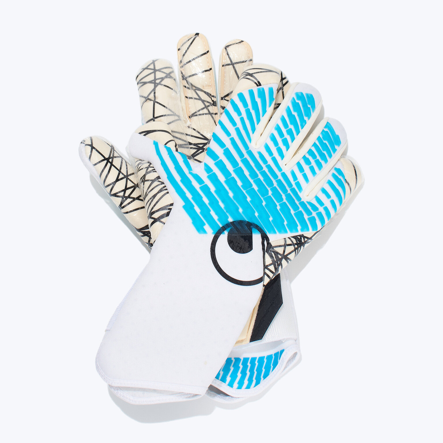 Вратарские перчатки UHLSport FM Cybertrec Ultragrip 101137201, размер 10.5 (10.5 Размер), Белый - Голубой