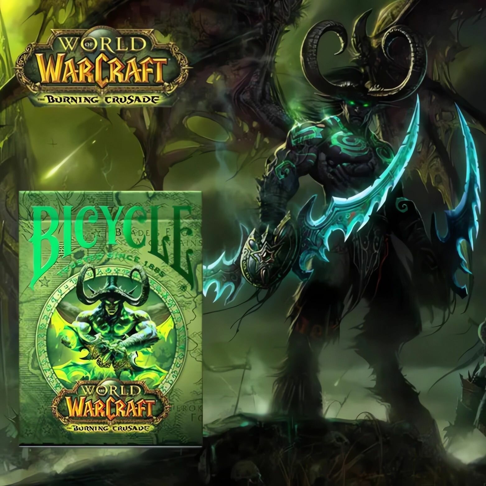 Игральные карты "Bicycle". Серия "World of Warcraft. The Burning Crusade" (Пылающий поход) + пластиковый контейнер для хранения