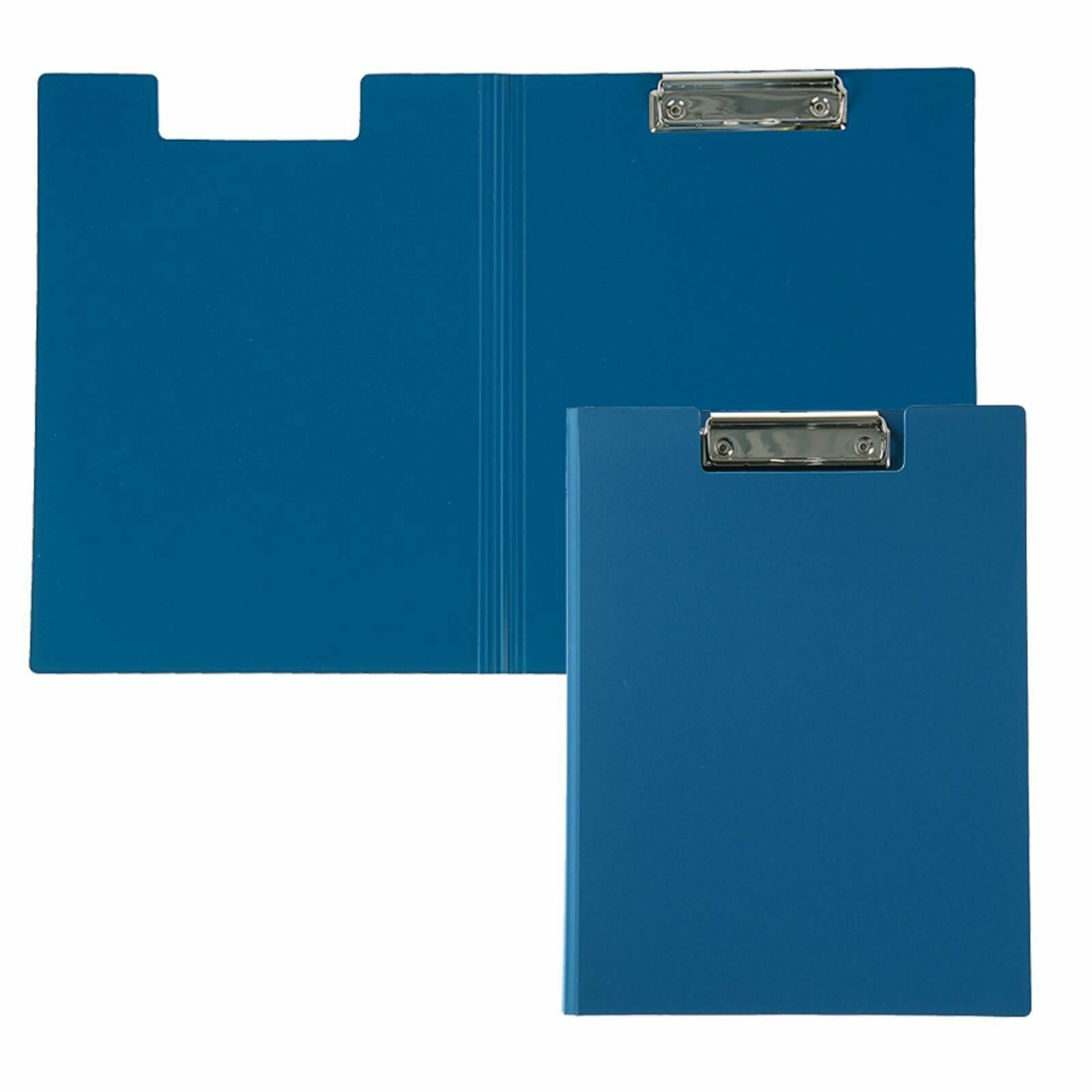 Папка-планшет с зажимом А4, 1.2 мм, пластик, синяя (клипборд с крышкой)