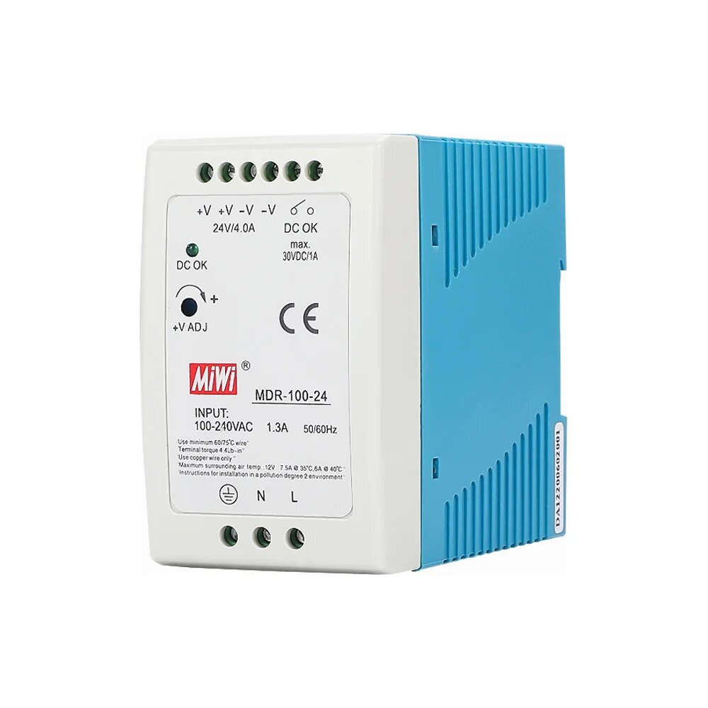 Блок питания MIWI на DIN-рейку MDR-100-24 для обеспечения электропитания