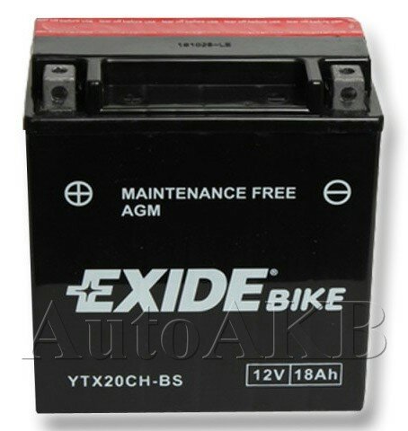 Аккумулятор мото EXIDE ETX20CH-BS YTX20CH-BS 150x87x161