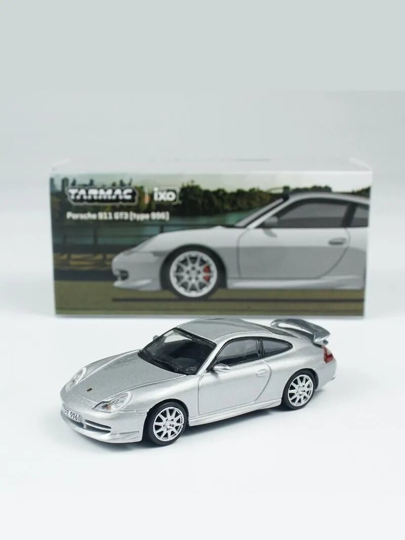 Машинка Tarmac Works TW 1/64 Porsche 911 GT3 (type 996) Silver Die-cast Alloy Car Model Collection Display Gift