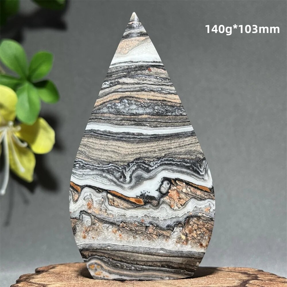 Кварц в полоску, кальцит, свободная форма 33 140g 103mm