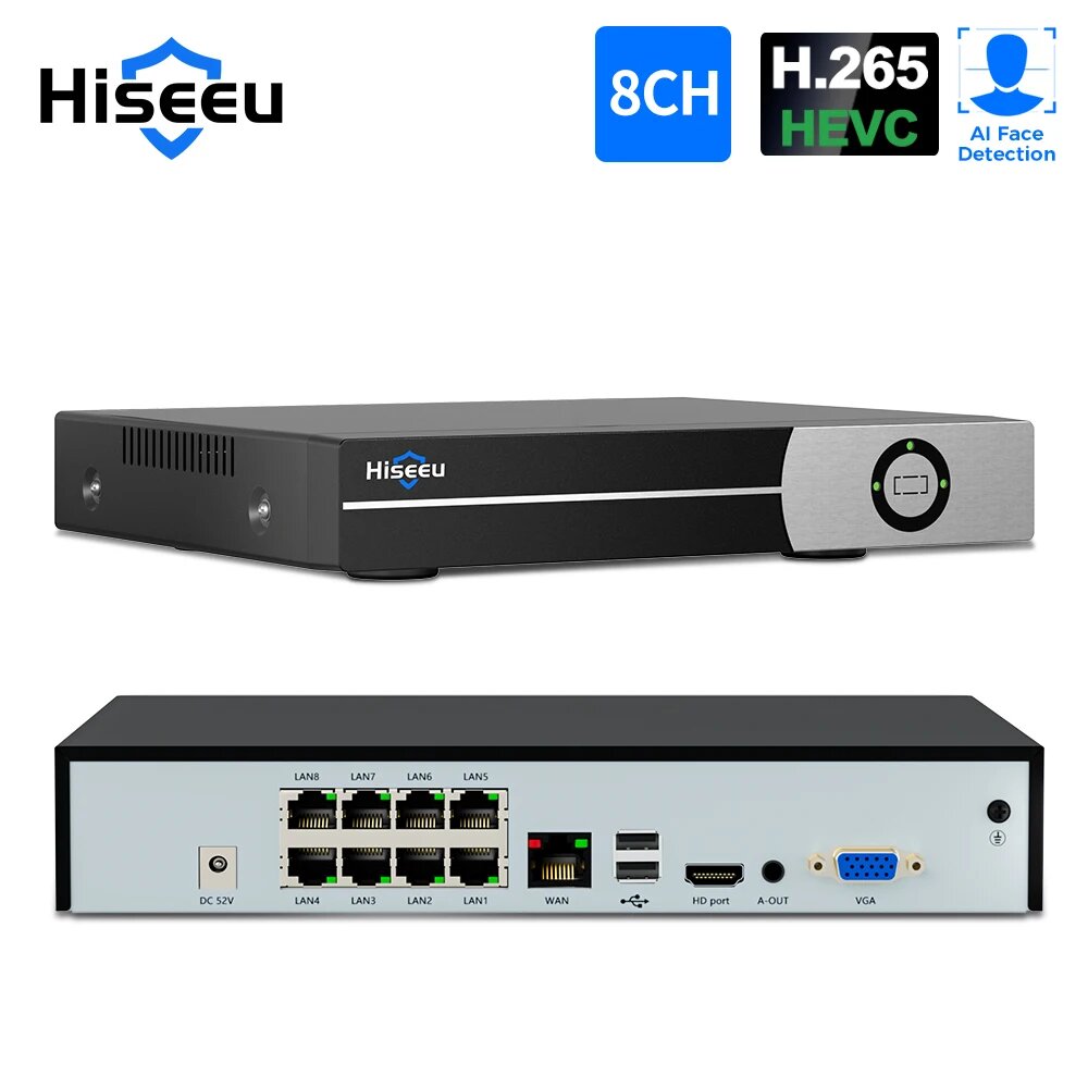 Hiseeu P6NVR-P-8 8CH PoE NVR Нет