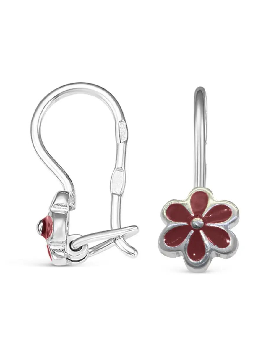 Серьги, серебро, 925 проба, родирование, эмаль