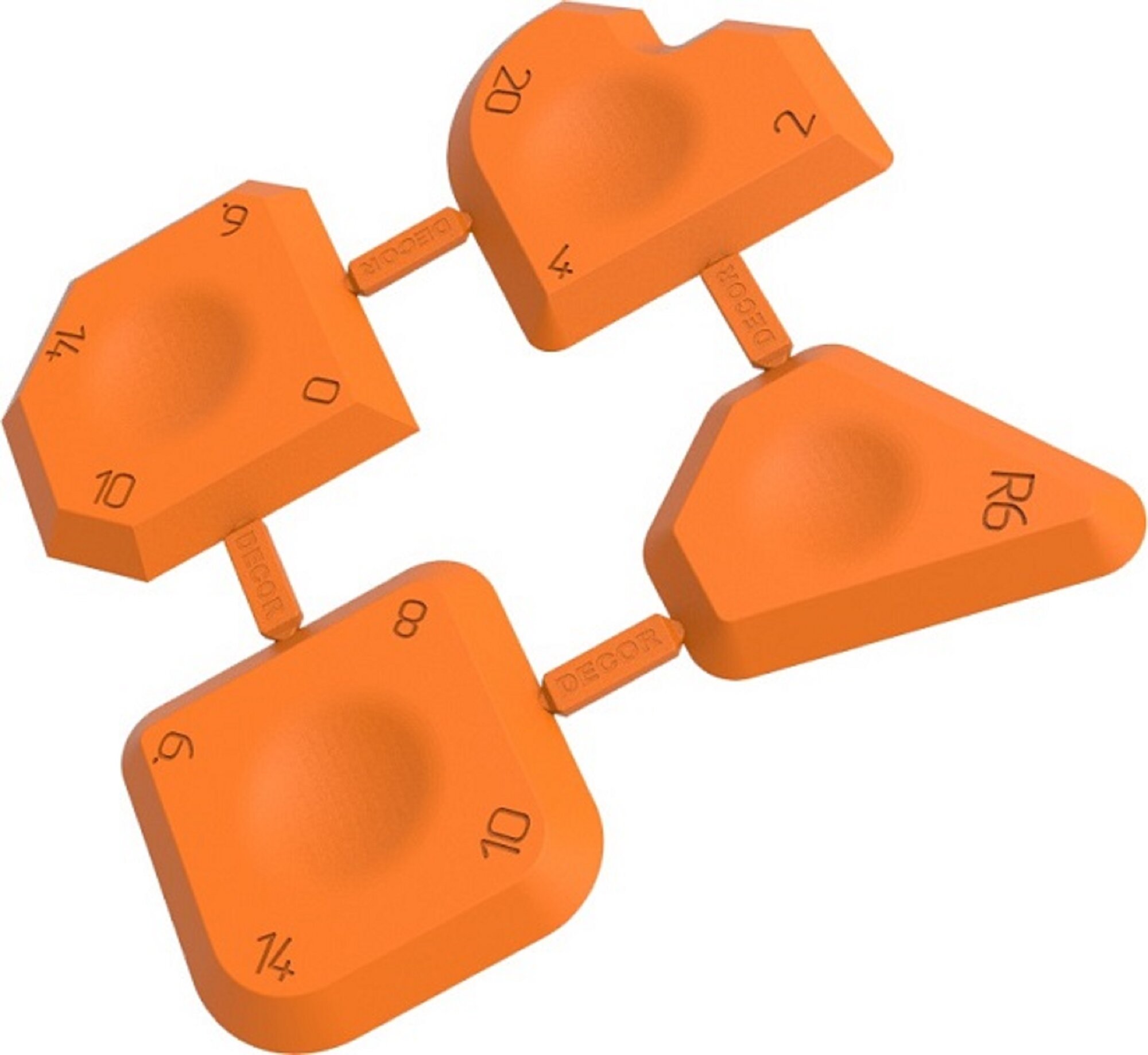 Набор шпателей для формирования швов DECOR 308-4000, резина, 4 шт