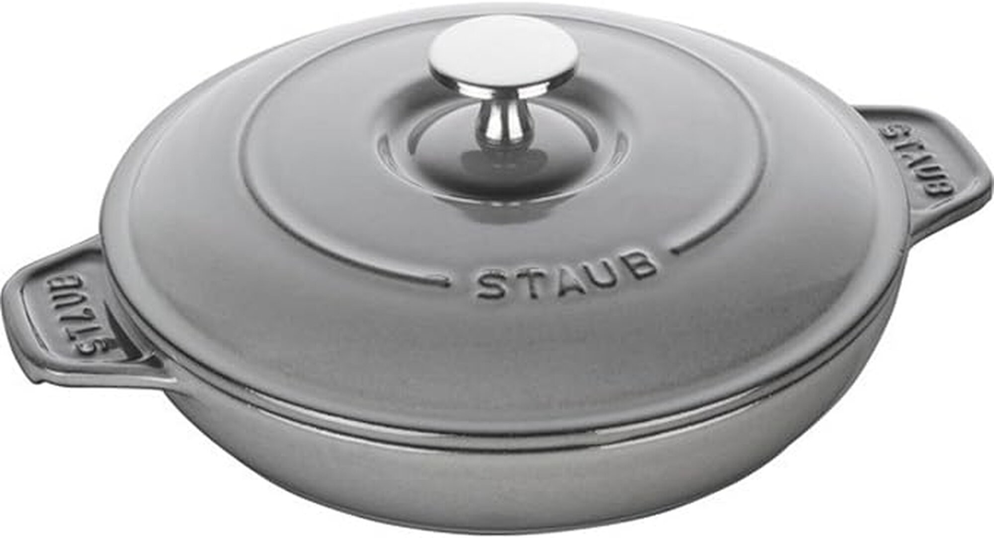 Форма для запекания с крышкой STAUB, чугунная, диаметр 20 см, цвет серый, 1004129