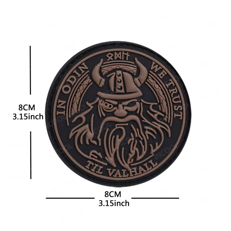 Светоотражающие вышитые нашивки "Волк викингов" 46 PVC No Loop 8CM