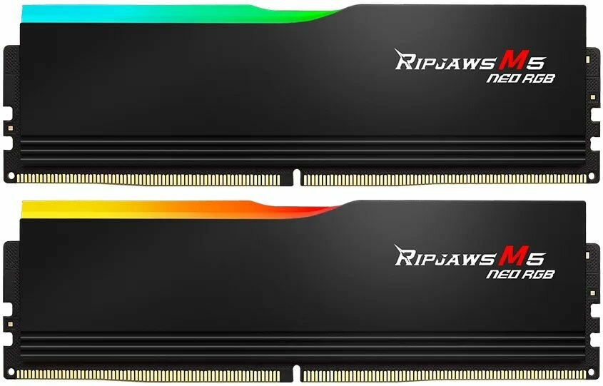 Модуль оперативной памяти G.Skill Модуль памяти DDR5 RIPJAWS M5 NEO RGB 64GB (2x32GB) 6000MHz CL30 (30-40-40-96) 1.40V / F5-6000J3040G32GX2-RM5NRK / Black