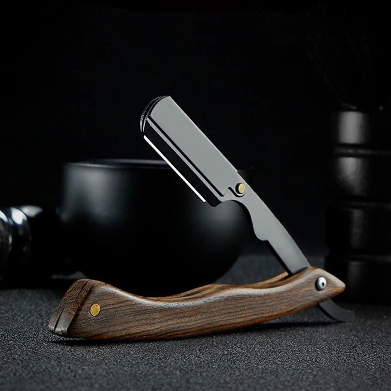 Винтажная бритва-шаветка из сандалового дерева