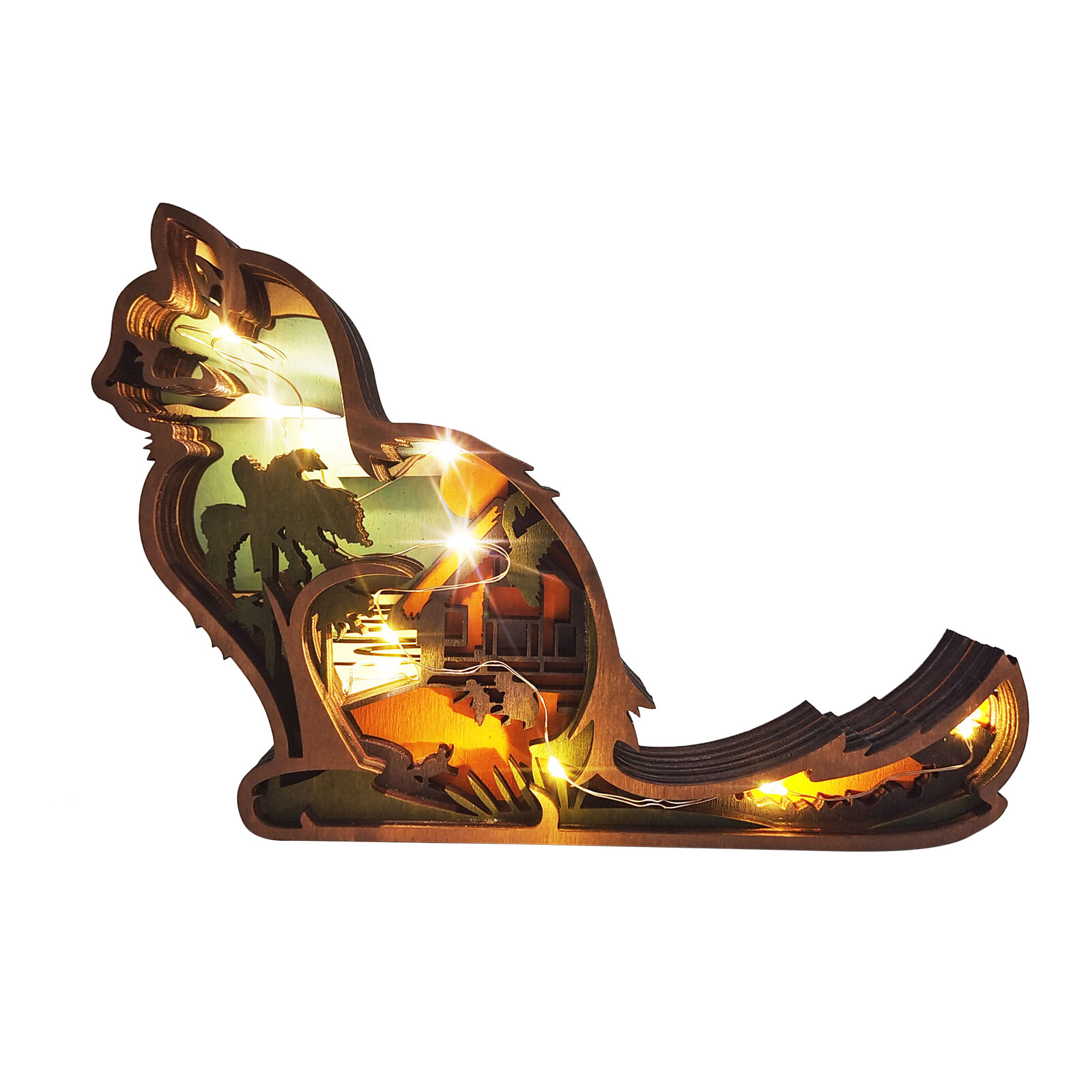 Деревянная статуя животных