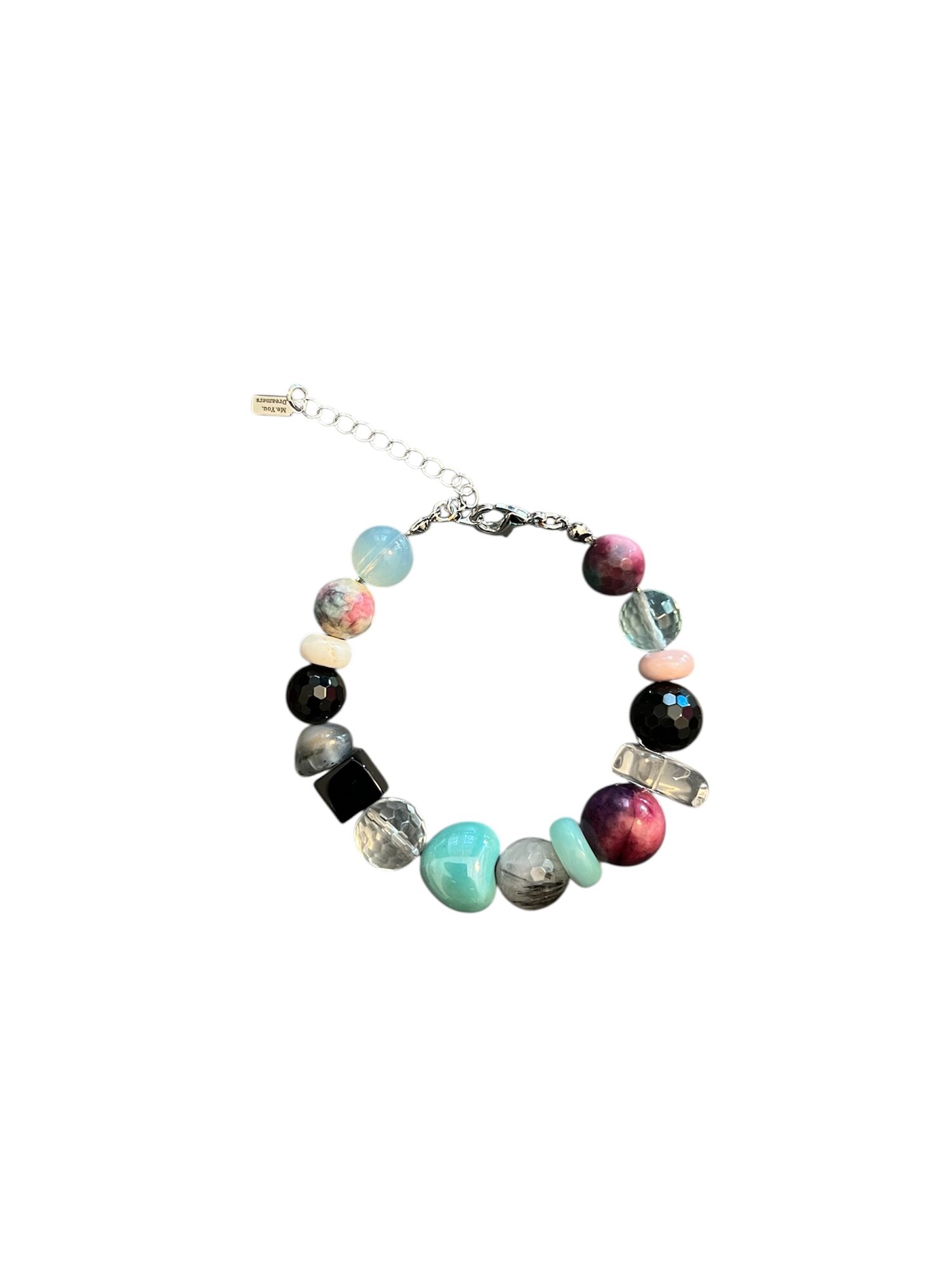 Браслет Me.You.Dreamers, горный хрусталь, яшма, агат, керамика, кварц синтетический